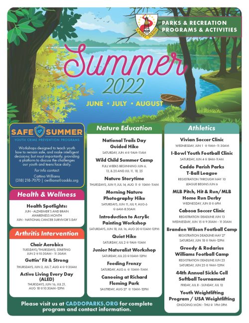 2022 Summer Programs & Activities Announced | Caddo Parish